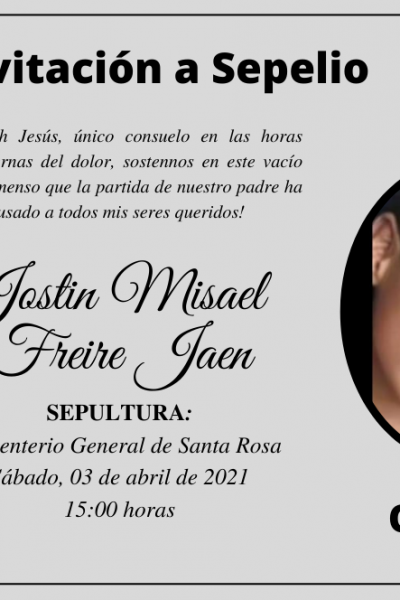 Invitación a Sepelio – MEMORIAL JARDINES